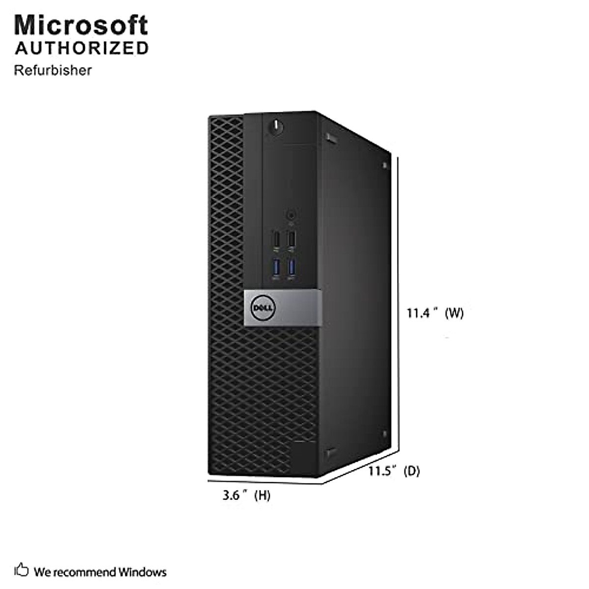 Dell Optiplex 7040 Business SFF Computer Small Tower PC (Intel Core i5-6500, 16GB Ram, 256GB SSD, DVD-RW, WiFi) Win 10 Pro (Renewed)