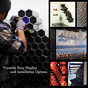 WineHive Modern Contemporary Modular and Customizable Anodized Aluminum Wine Storage System for Wine Collectors and Wine Lovers – 5 Cell Kit - Black