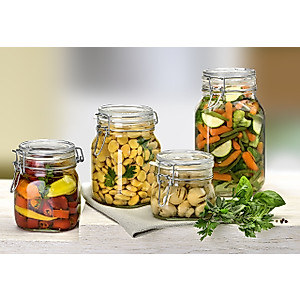 Bormioli Rocco Fido Clear Glass 5 Piece Canning Jar Set