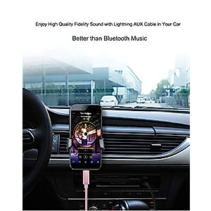 Aux Cord for iPhone, Lightning to 3.5mm Audio Nylon Braided Cable for iPhone 12 11 XS XR X 8 7 6 iPad iPod to Car/Home Stereo/Headphone/Speaker, Apple MFi Certified Headphone Jack Adapter