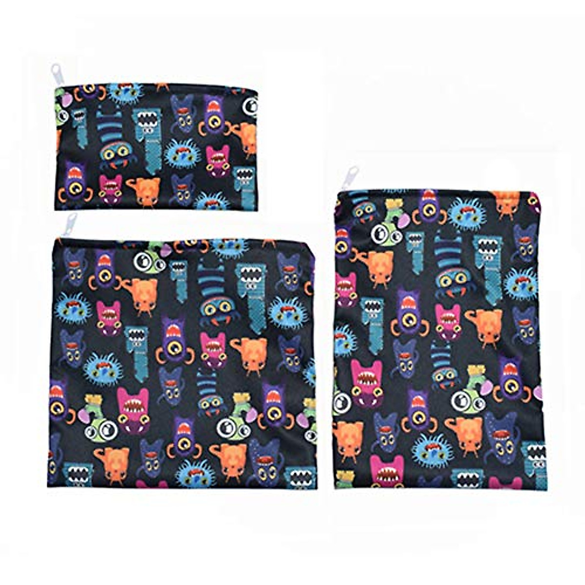 3PCS Eco-Friendly Sandwich Bag, Reusable Waterproof Fabric Snack Bags, Washable and Durable Storage Bags with Zippers for Sandwich, Bread, Etc (blue)