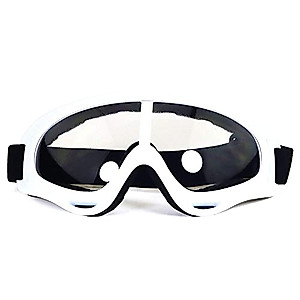 Anti-Glare Lenses, Ski Goggles, Winter Sport Snowboard Goggles with UV 400 Protection, Snowboard Goggles for Kids, Boys & Girls, Youth, Men & Women, Helmet, Wind Resistance (White Transparent)