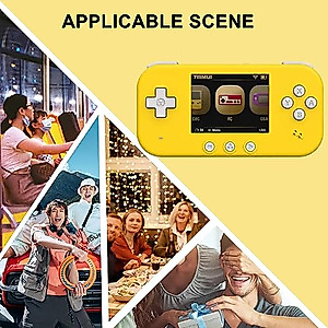 Retro Video Game Console Handheld Game Console Built-in 32G SD Card 5000+ Gaming and Multiple Emulators Support Open Source Linux System-Yellow
