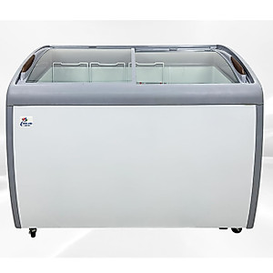 Chest Freezer Glass Door slide Commercial Ice Cream Freezer 49" White Stand Alone Curve Display Top w/Storage Baskets - 13 Cu.Ft…XS-360YXL