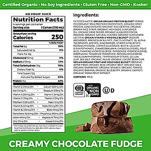 Orgain Organic Nutritional Protein Shake, Creamy Chocolate Fudge - 16g Grass Fed Whey Protein, Meal Replacement, 20 Vitamins & Minerals, Fruits & Vegetables, Gluten Free, Non-GMO, 11 Fl Oz (4 Pack)