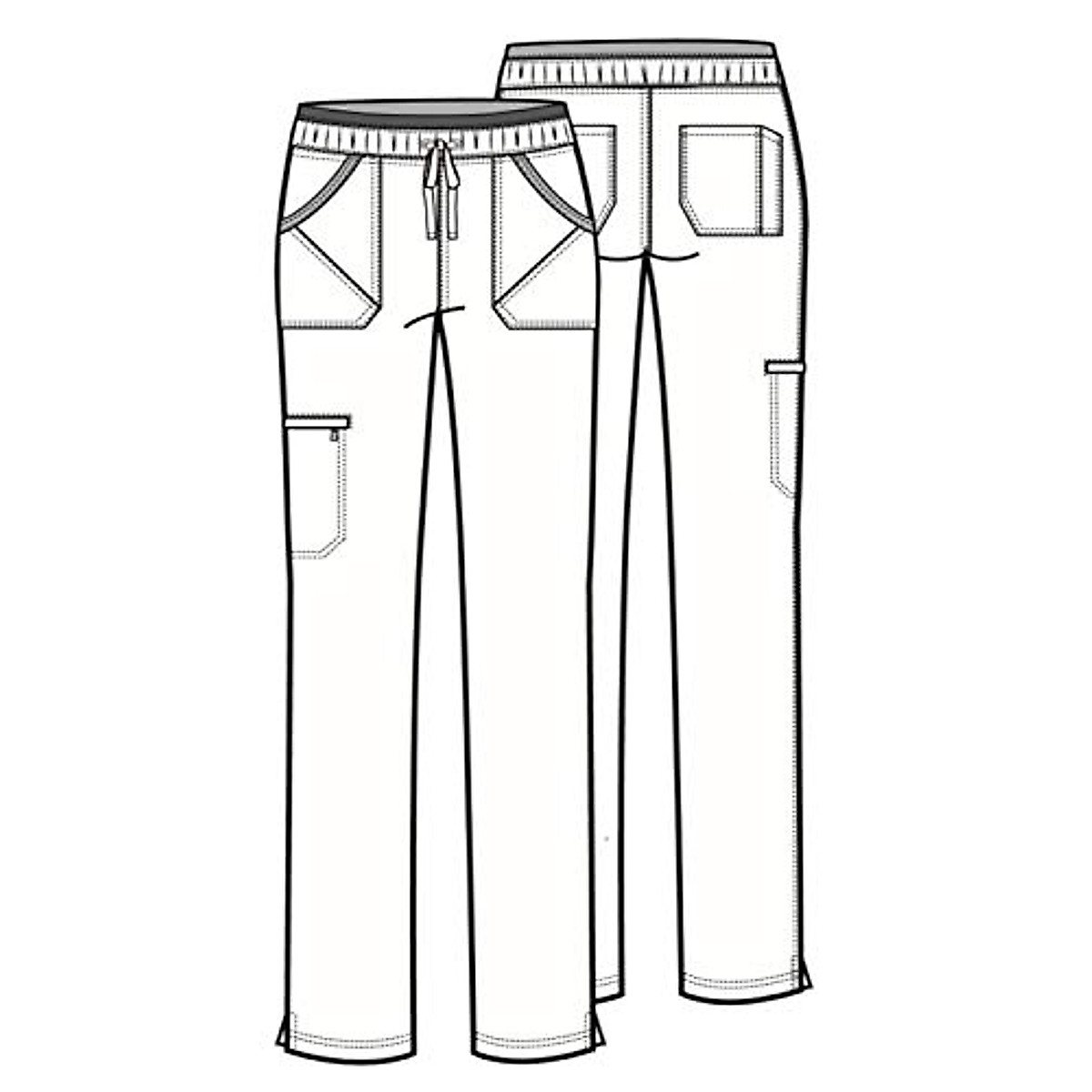 Cherokee Iflex Scrubs for Women, Drawstring Tapered Leg Scrub Pants CK010, L, Navy