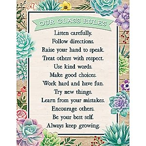 Teacher Created Resources Rustic Bloom Our Class Rules Chart