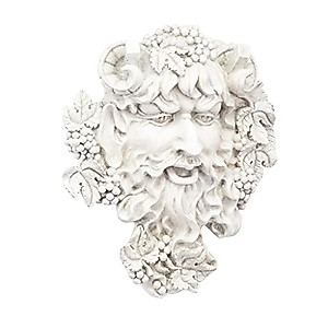Design Toscano OS6212M Bacchus, Grape Harvest Wine Greenman Face Wall Sculpture, Medium Size, 10 inches wide, 12 inches tall, Handcast Polyresin, Antique Stone Finish