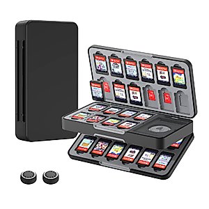 JINGDU Switch Game Case for Switch, Portable Hard Shell Box, Protective Shockproof Cartridge Holder Organizer with 12 Cart Slots for Switch/Lite/OLED, Green MC