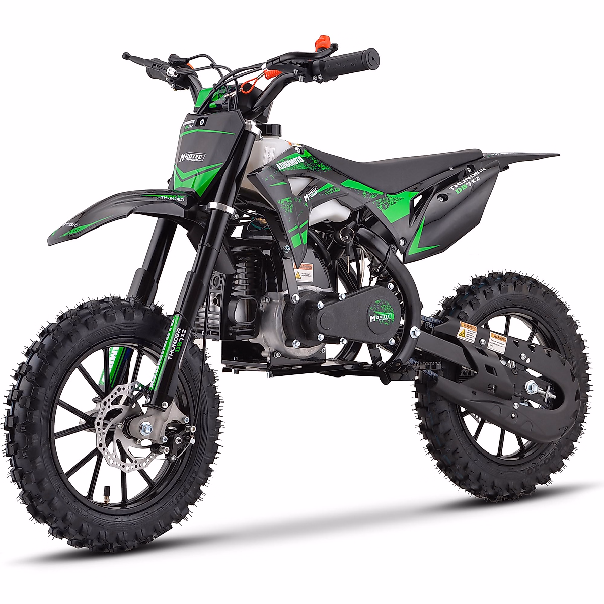 MotoTec Thunder 50cc 2-Stroke Kids Gas Dirt Bike Green