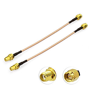 Bingfu SMA Female Bulkhead Mount to SMA Male RG316 Antenna Extension Cable 6 inch 15cm 2-Pack Compatible with 4G LTE Router Gateway Cellular SDR USB Dongle Receiver