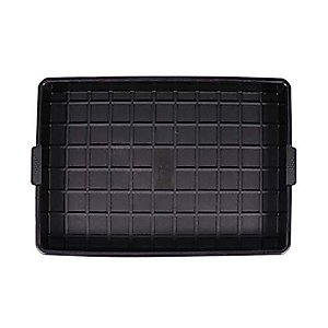 YARNOW Plant Pot Trays Rectangle Plastic Humidity Tray Indoor Plants Succulents Flower Bonsai Tree Saucer Organizer 1pc Black 33.5x23.5x3cm