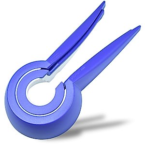 Seki Japan Multi Function Bottle Cap Opener, 2 Size Rubber Grip Jar Opener, Blue Plastic Handle Remove Stubborn Lids Kitchen Gripper, for Elderly, Women, Children