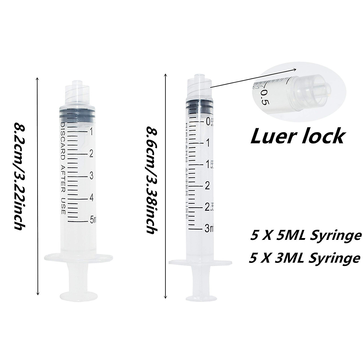 Precision Applications of Glue, 3ml 5ml Syringes and Blunt Tip Needles(14 15 16 18 19 20 21 22 23 25 Ga), for Liquid Measuring, Craft Paint, Epoxy Resin, Oil or Adhesives Applicator