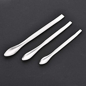 uxcell Micro Scoop Stainless Steel Reagent Sampling Lab Spoon Spatulas for Laboratory 105/125/140mm 3in1 3Pcs