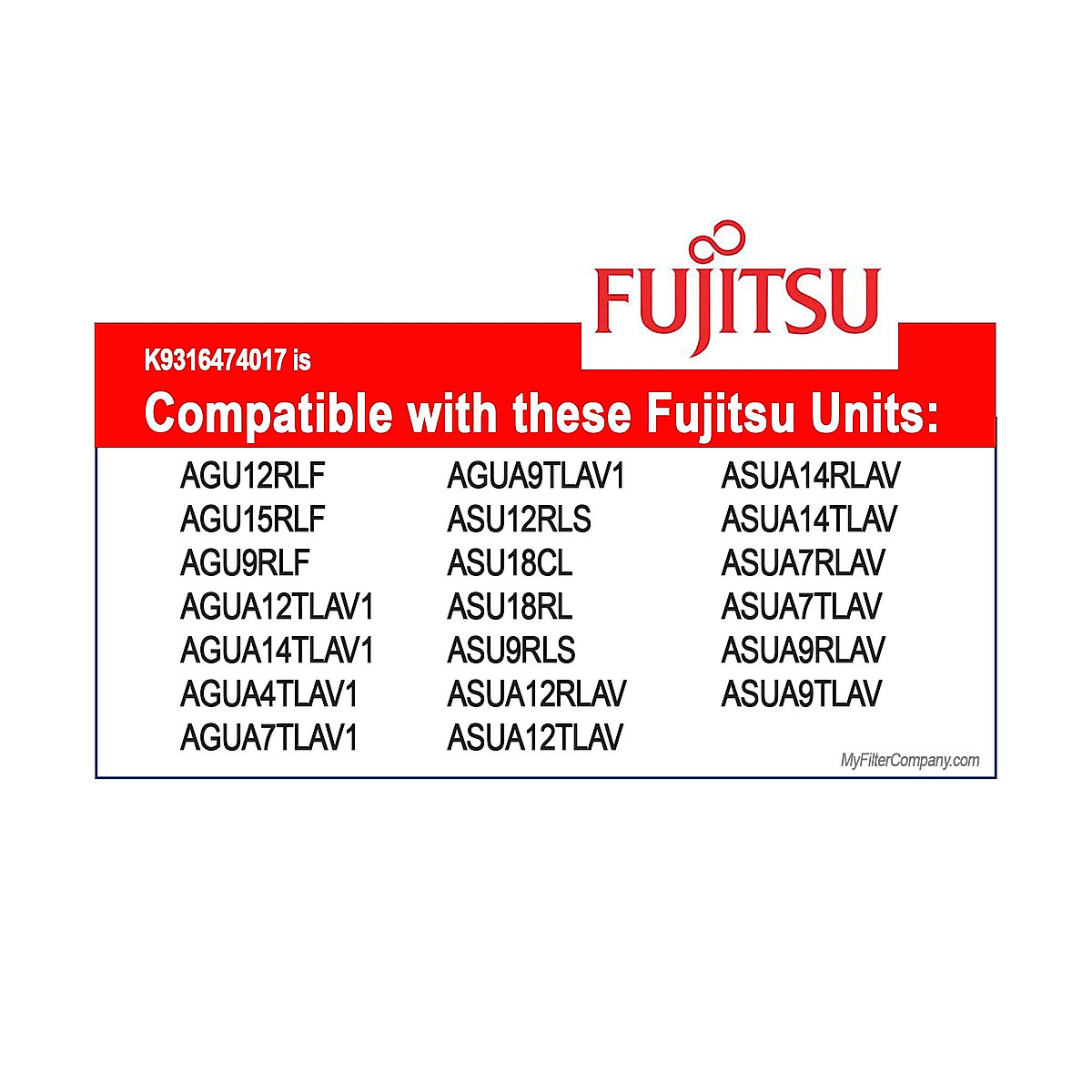 Fujsitu General UTR-FC03-2 & UTR-FC03-3 Filters (2pk) Part No. K9316474017