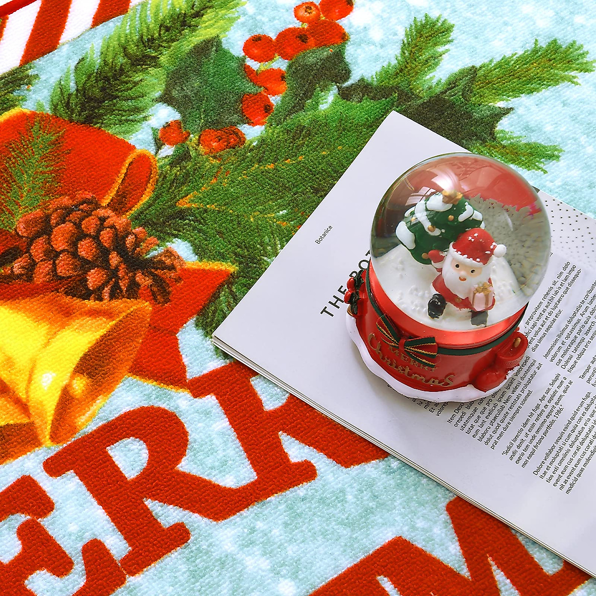 junovo 2 x 6ft Christmas Area Rug Runner Merry Christmas Poinsettia Indoor Rug for Xmas Holiday Decoration, Non-Slip Festive Christmas Carpet Red Flower Door Mat for Fireplace Bedroom Living Room