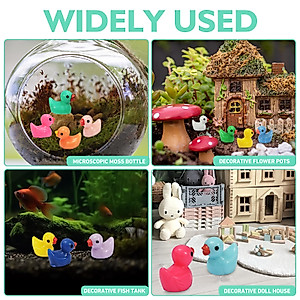 Rachan130 Pcs Mini Ducks Bulk Resin Duck Figurines for Miniature Landscape Garden Aquarium Potted Accessories Home Prank Game Dollhouse Decor Office Decompression