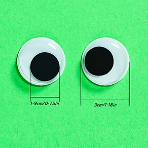 200 pcs Wiggle Eyes, lyfLux 1.2 inch Self Adhesive Black and White Movable Eyes, Used for DIY, Car, Refrigerator, Party Decoration