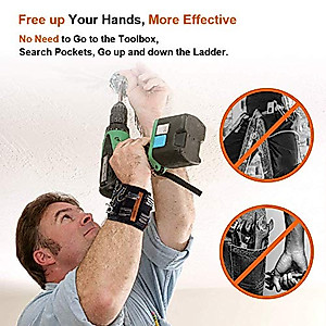 Tool Gifts for Men Magnetic Wristband - Stocking Stuffers Cool Gadgets Gift Ideas for Dad Him Husband Women on Fathers Day Christmas Valentines, Tool Belt Screw Holder Wrist Band with 15 Strong Magnet