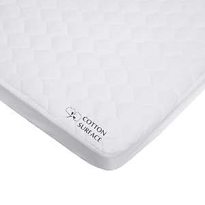 American Baby Company Waterproof Cradle/Bassinet Mattress Protector, Quilted Cotton Fitted Cradle/ Bassinet Mattress Pad Cover, White, 36" x 18"
