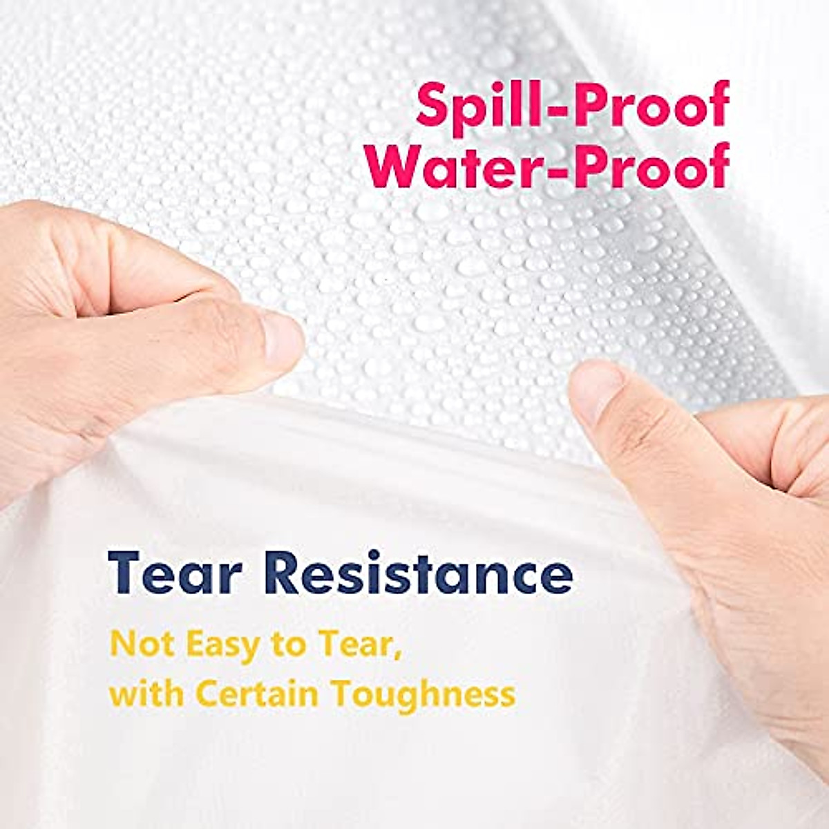 Plastic Table Cloth for Parties, Disposable Tablecloth 54" x 108", Pack of 6, White Rectangle