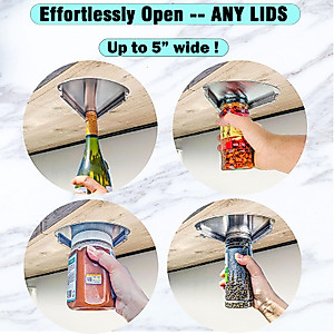 GOLDTREE Latest Stainless Steel Jar Openers for Seniors, Under Cabinet Jar Opener Tool for Weak Hands, Under Counter Jar Lid Cap Opener, Easy Grip