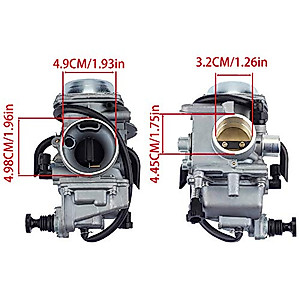 JOD TRX350 Carburetor compatible with Honda Rancher 350 TRX350 350ES 350FE 350FMTE 350TM 2000-2006 atv 4 Stroke Carburetor with Black Throttle Base Cover+Air Filter+Oil Filter+Fuel Filter