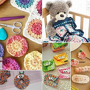 Kulahlik 250g(5x50g) Acrylic Yarn for Crochet/Knitting, Colorful Gradient Yarn Thread, 5 Rolls Skeins, Perfect for Any Knitting Crochet and Crafts Mini Project