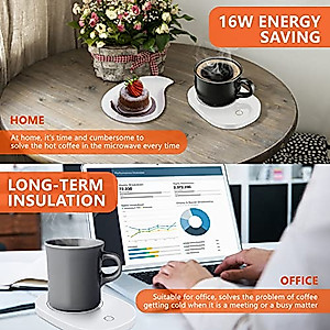 Coffee Warmer for Desk, Electric Beverage Warmer Plate with Auto Shut Off Smart Gravity Sensing Mug Cup Heater for Candle, Milk, Tea, Water, Cocoa