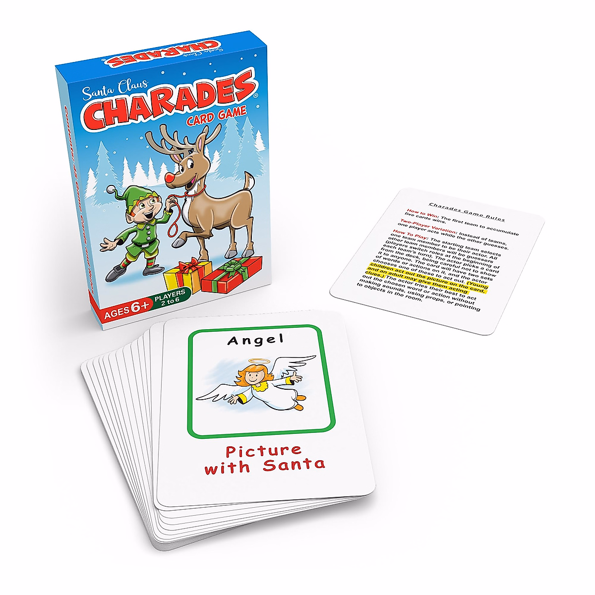 Arizona GameCo Santa Claus Charades, a Family Christmas Party Game for Kids Ages 6 and Up – No Reading is Required to Play – Perfect for Families, Stocking Stuffer