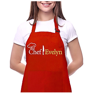 Chef Apron Men, Women, Personalized Adult Aprons for Women and Men, Personalized Baking Gifts, Professional Aprons for Chefs, Men - Women Cooking Gift for Christmas, Birthday, Fathers Day, Mothers Day