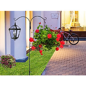 Ashman Black Shepherd Hook 65 Inch (2 Pack), 12MM Thick, Super Strong, Rust Resistant Steel Hook Ideal to use for at Hanging Wind Chimes, Hanging Plant Basket, Solar Light, Bird Feeder and More.