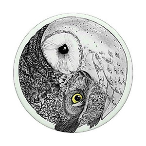 Cute Yin Yang Feathers Birds Owls Light Darkness gift PopSockets PopGrip: Swappable Grip for Phones & Tablets