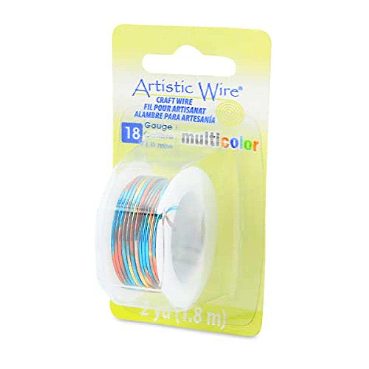 Artistic Wire Multicolor, 18 Gauge Tarnish Resistant Colored Copper Craft Jewelry Wrapping Wire Wire, Blue, Red, Gold, 2 yd