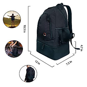 Caroo Gym Backpack with Shoe Compartment Fashion Water-Resistant Bag for Women Men Gym Yoga Outdoor Sport Hiking School Traval