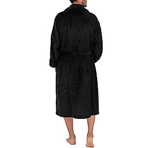 IZOD Men's Comfort-Soft Fleece Robe, Black, One Size