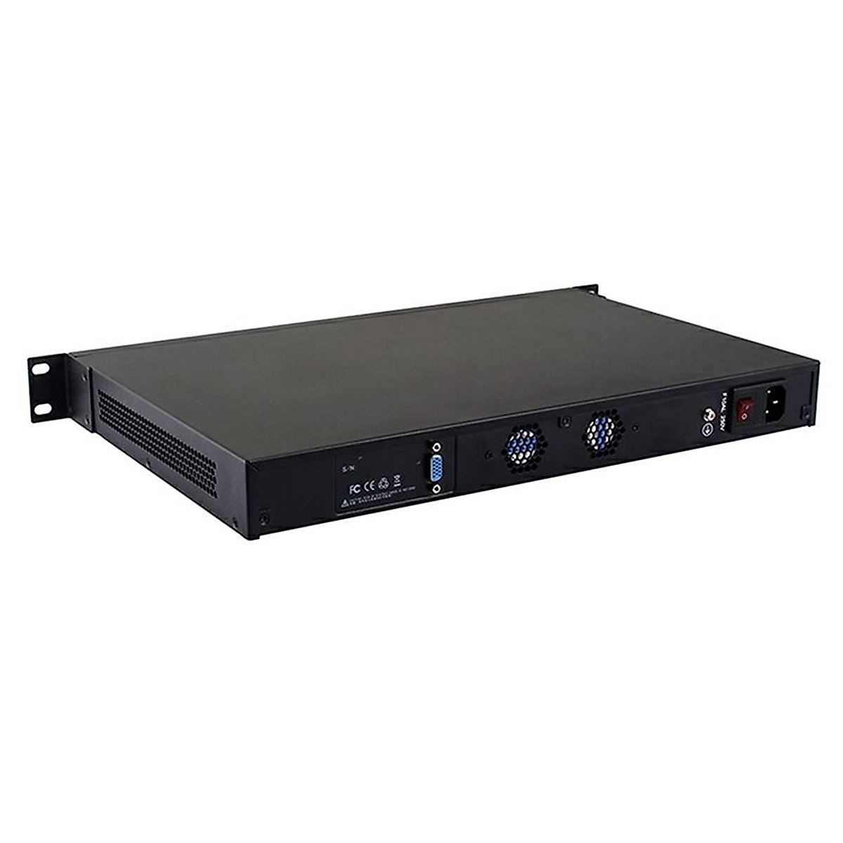 1U Rackmount Firewall Hardware, VPN, Network Security Appliance, Router PC, Intel Atom D525, RS02, 4 x Intel Gigabit LAN/2USB/COM/VGA/Fan,(4G RAM/32G SSD)