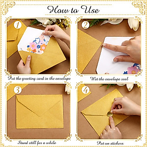 100 Set 5 x 7 Laser Cut Wedding Invitations with Envelopes and Wax Seal Stickers Pocket Wedding Invitation Cards Blank Invitation Kit for Wedding Bridal Shower Engagement Invite (Gold)