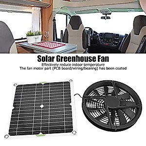 Solar Panel Fan Kit, 100W 12V Waterproof Solar Exhaust Fan Portable Ventilator with Metal Protection Mesh Solar Powered Exhaust Fan for Chicken Coops, Greenhouses, Sheds, Pet Houses, Window Exhaust