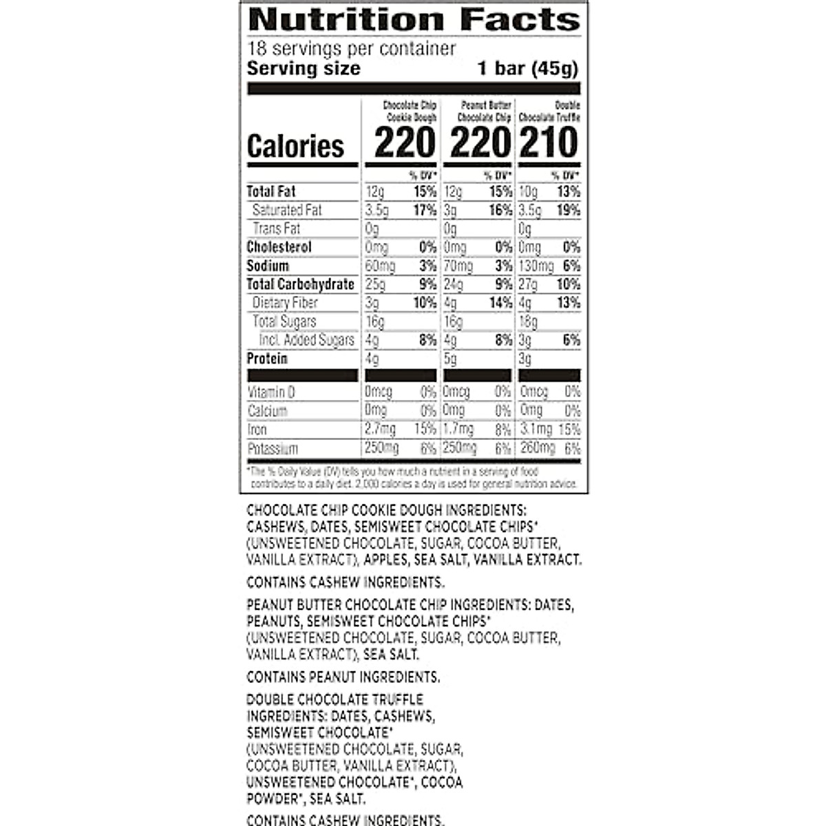 Larabar Chocolate Variety Pack, Gluten Free Vegan Fruit & Nut Bars, 18 ct