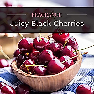 CANDLE-LITE Scented Juicy Black Cherries Fragrance, One 18 oz. Single-Wick Aromatherapy Candle with 110 Hours of Burn Time, Dark Red Color