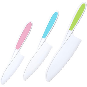 YOFAN 3-Pack Children safe plastic nylon knife,3-Piece kid friendly knives
