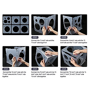 Auihiay 2-10 Inch Collapsible Plastic Balloon Sizer Box Cube, Balloon Size Measurement Tool for Balloon Decorations, Balloon Arches, Balloon Columns