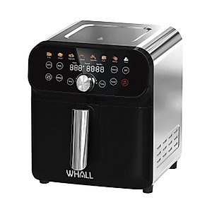 WHALL Air Fryer, 6.2QT Air Fryer Oven with LED Digital Touchscreen, 12 Preset Cooking Functions Air fryers, Dishwasher-Safe Basket, Stainless Steel/BS