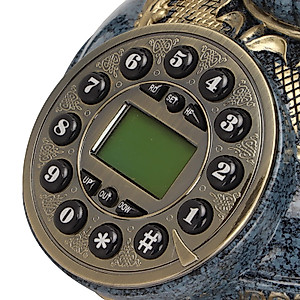 Dilwe Retro Vintage Antique Telephone Old Fashioned European Style Telephone Wired Landline Phone Caller ID Telephone for Home and Office, Dark Blue