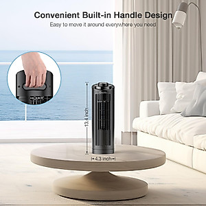 Grelife 13'' Tower Fan, Bladeless Desk Fan with 3 Speeds, Quiet Cooling, 70° Oscillation Table Fan, Compact and Portable- Ideal for Bedroom, Home Office