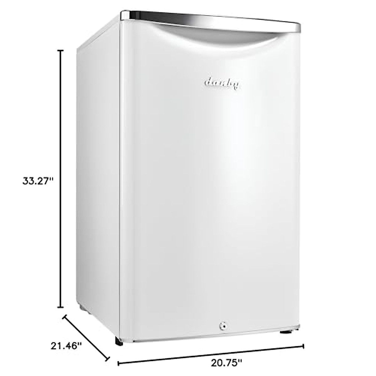 Danby DAR044A6PDB 4.4 Cu.Ft. Mini Fridge, Compact Refrigerator For Bedroom, Living Room, Bar, Dorm, Kitchen, Office, E-Star In Pearl White With Lock