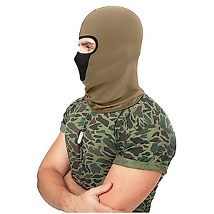 6 Pieces Balaclava Face Mask Motorcycle Mask Windproof Camouflage Fishing Cap Face Cover for Sun Dust Protection (Black Coffee Dark Grey Khaki Navy Blue Shiny Green)