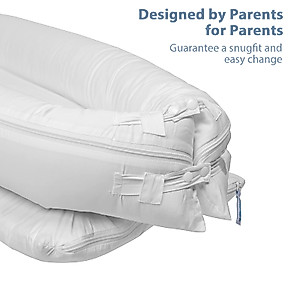 Baby Nest Cover for Dockatot Deluxe+ Docks | MEXXI 100% Hypoallergenic Cotton Newborn Lounger Cover | (Cover Only) (White)